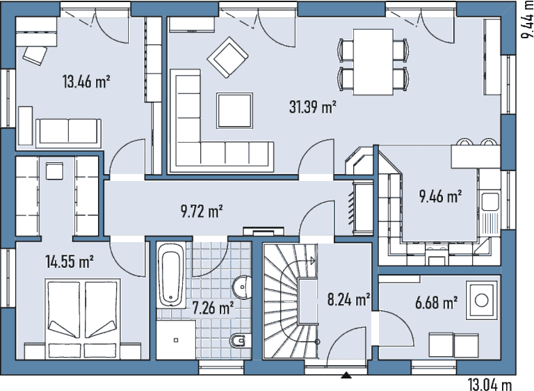 D94-130-G (GRUNDRISS EG) | EBH Haus GmbH